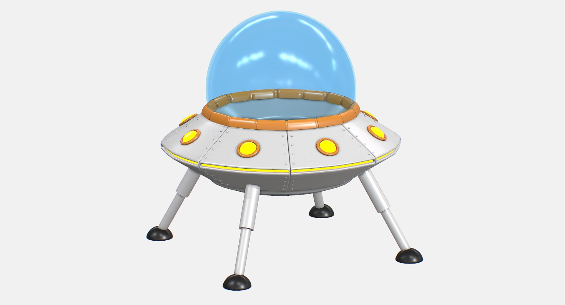 3D Cartoon Ufo V2 Model - TurboSquid 1304627