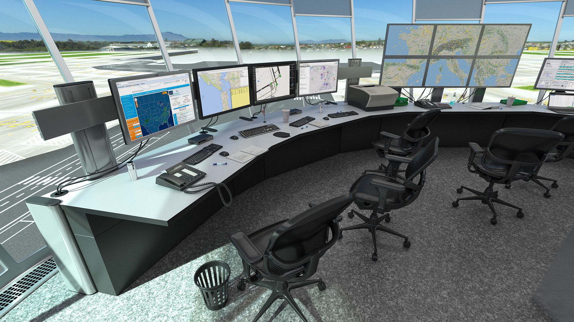 Airport air traffic control tower 3D model - TurboSquid 1528655