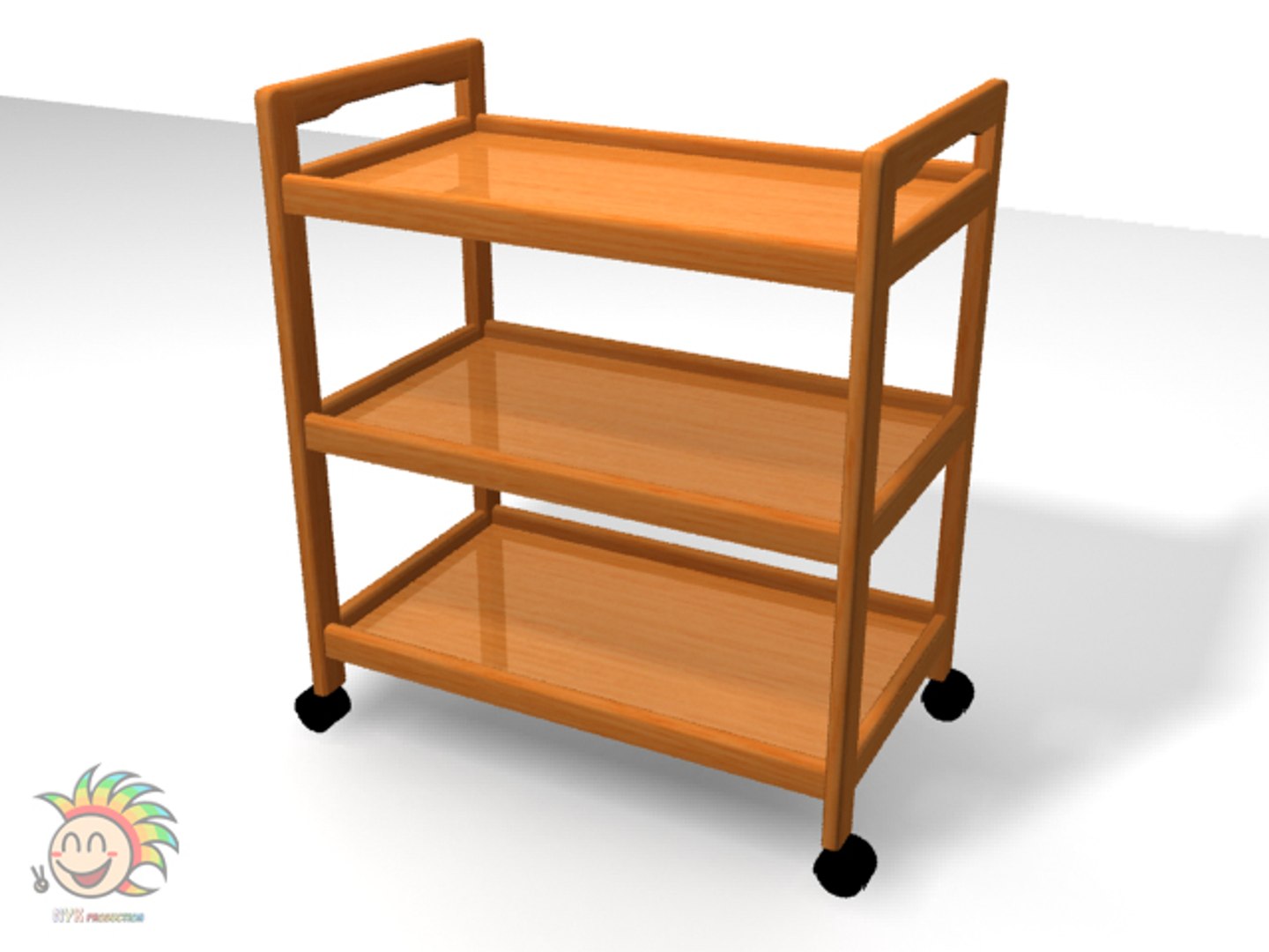 3d wooden trolley