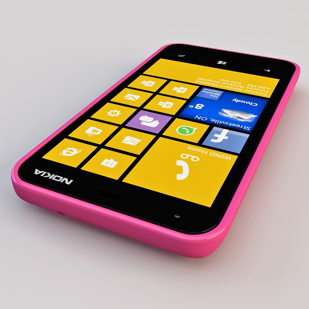 Nokia Lumia 620 Pink 3d Model