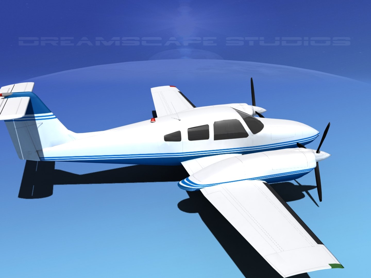 piper seminole pa-44-180t turbo 3d dwg