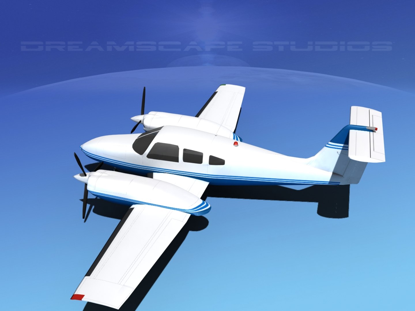 piper seminole pa-44-180t turbo 3d dwg
