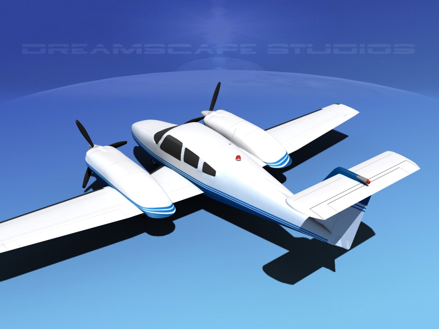 piper seminole pa-44-180t turbo 3d dwg