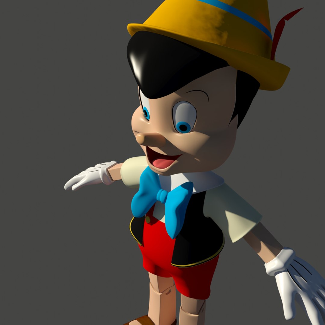 3d Model Pinocchio Studio Rendered