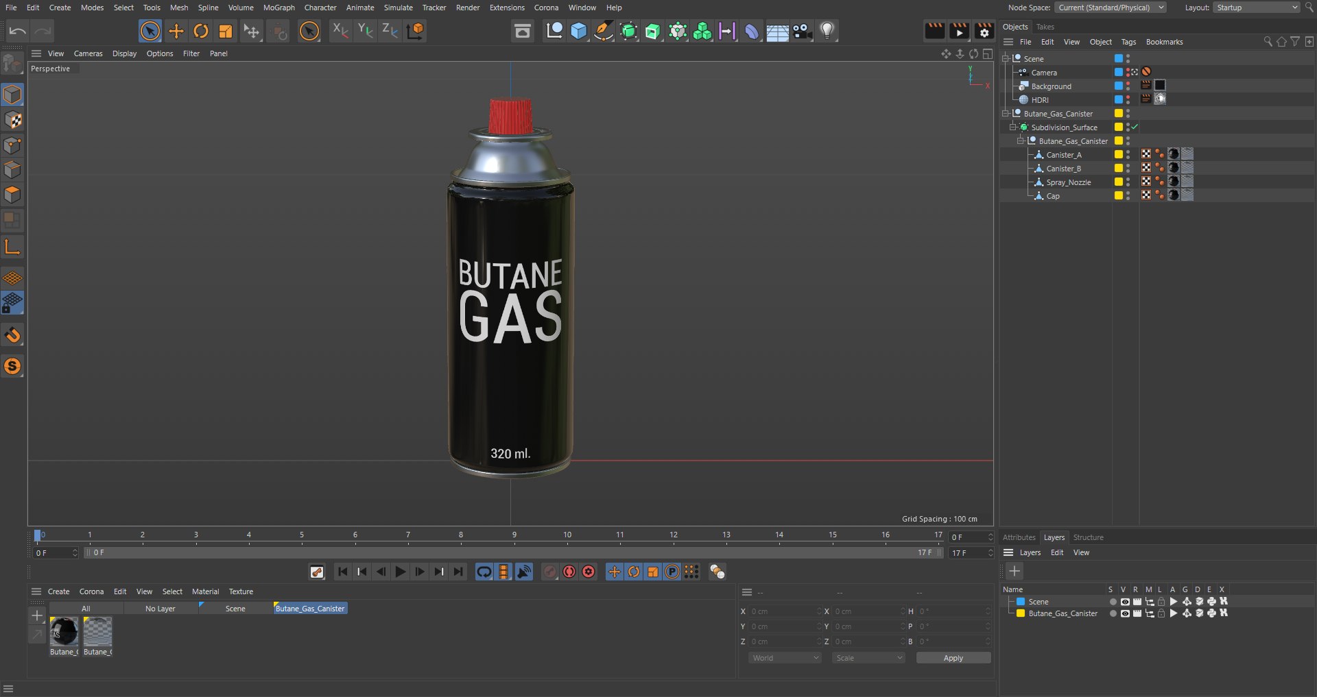 3D Butane Gas Canister model - TurboSquid 2103883