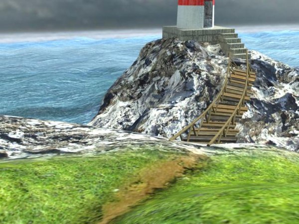 3dsmax island house lighthouse