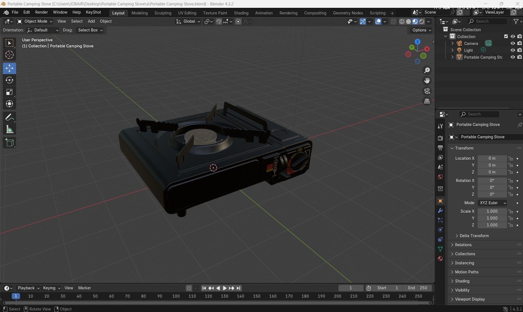 Portable Camping Stove 3D - TurboSquid 2348455