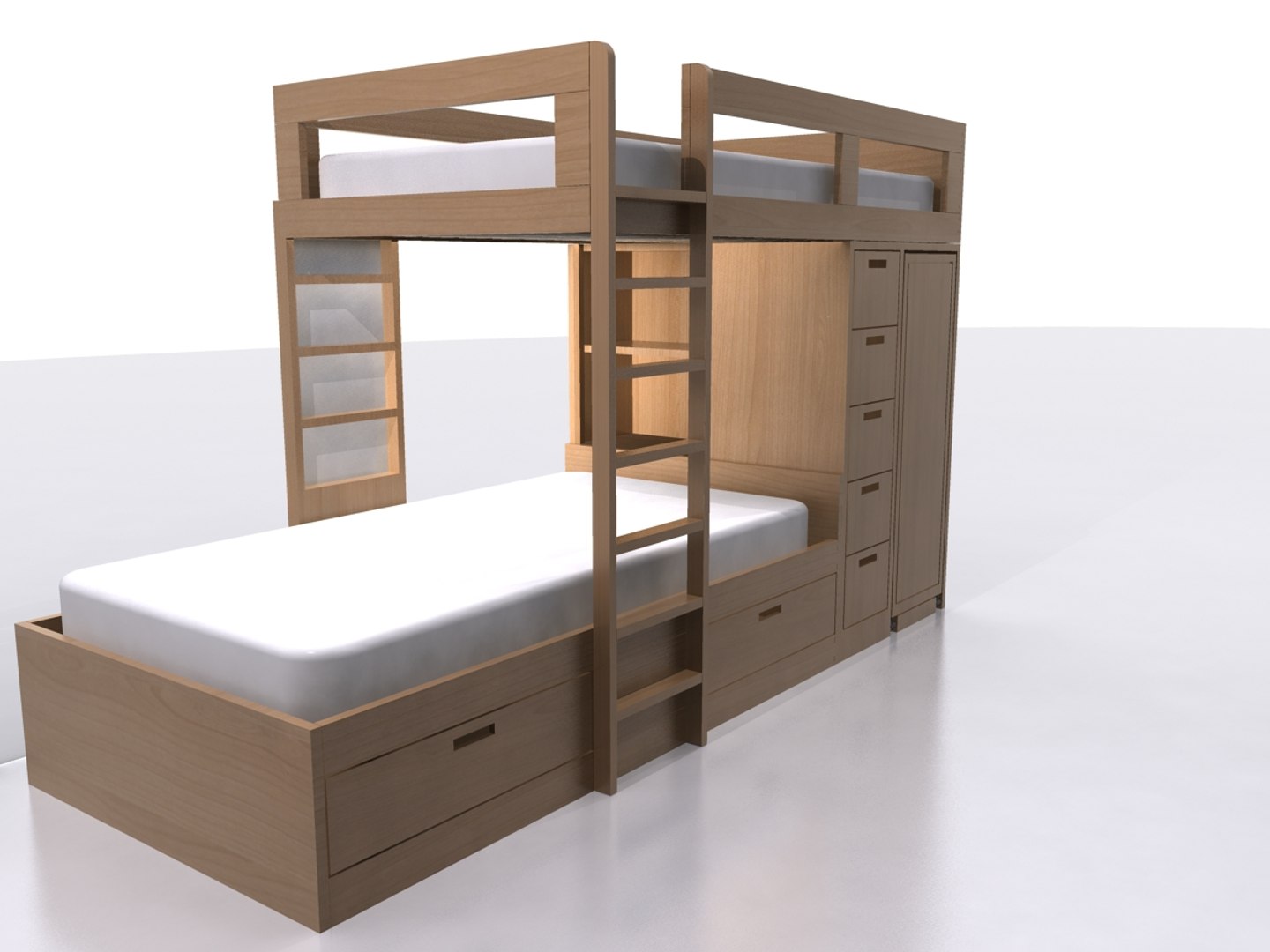 3D Bunk Bed Model - TurboSquid 605147