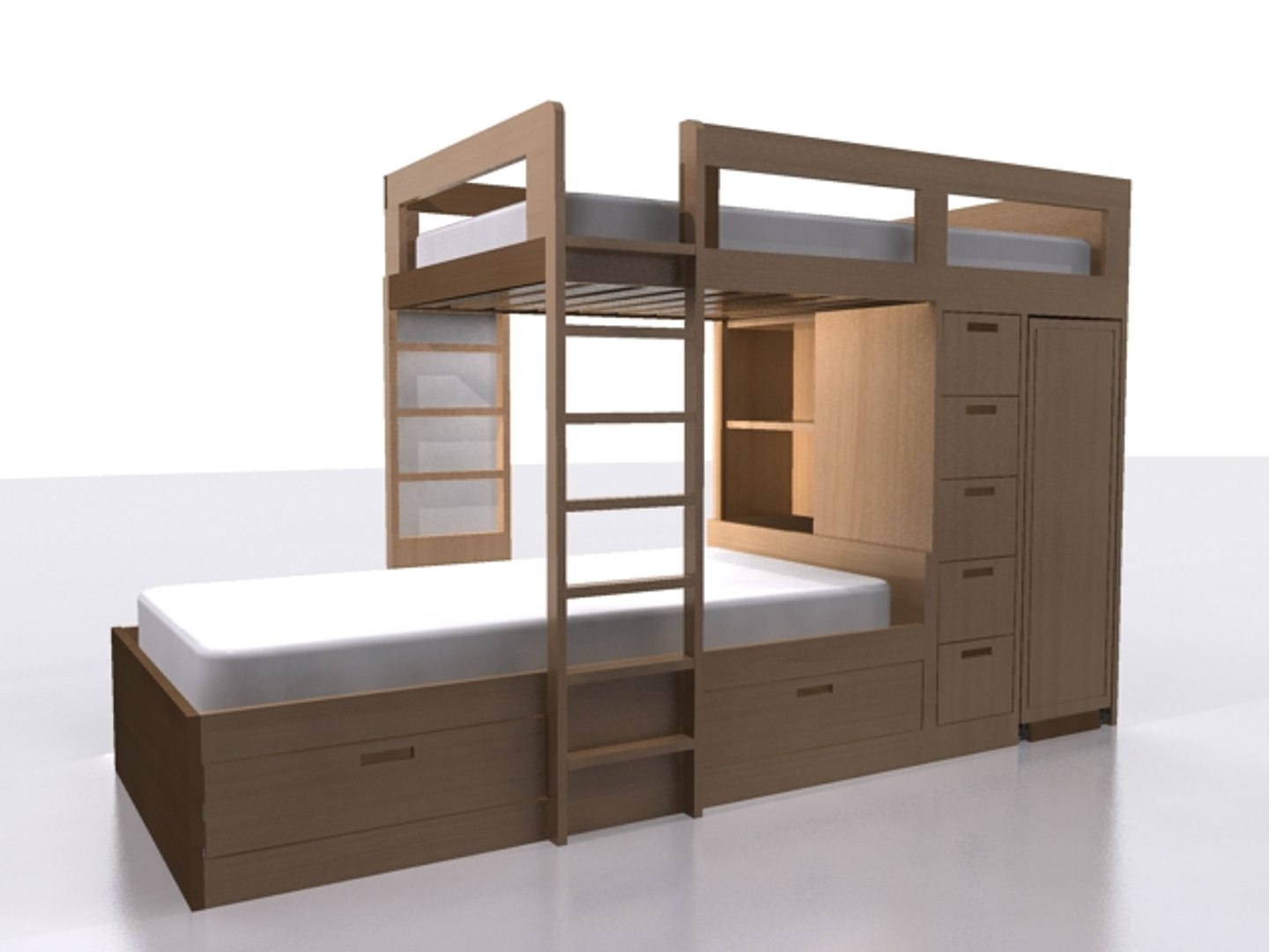 3D Bunk Bed Model - TurboSquid 605147