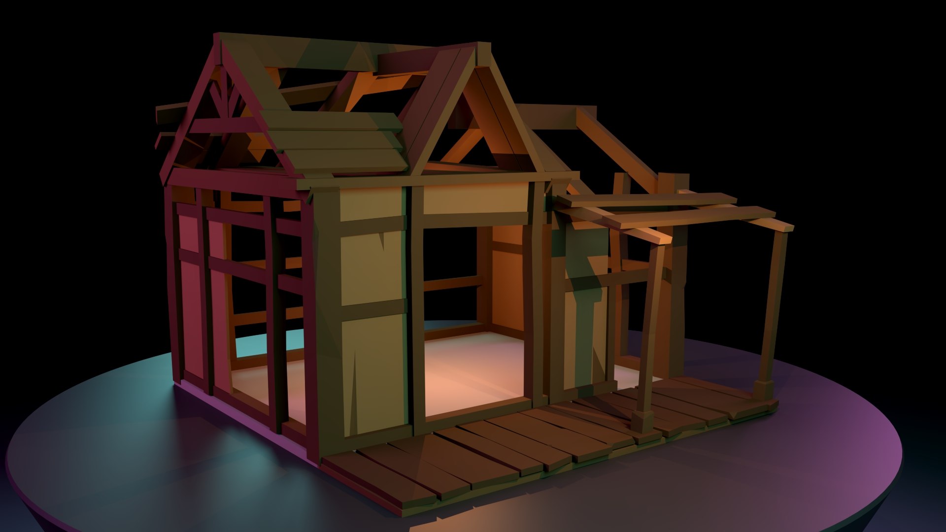 Destroyed Hut 3D - TurboSquid 1961809
