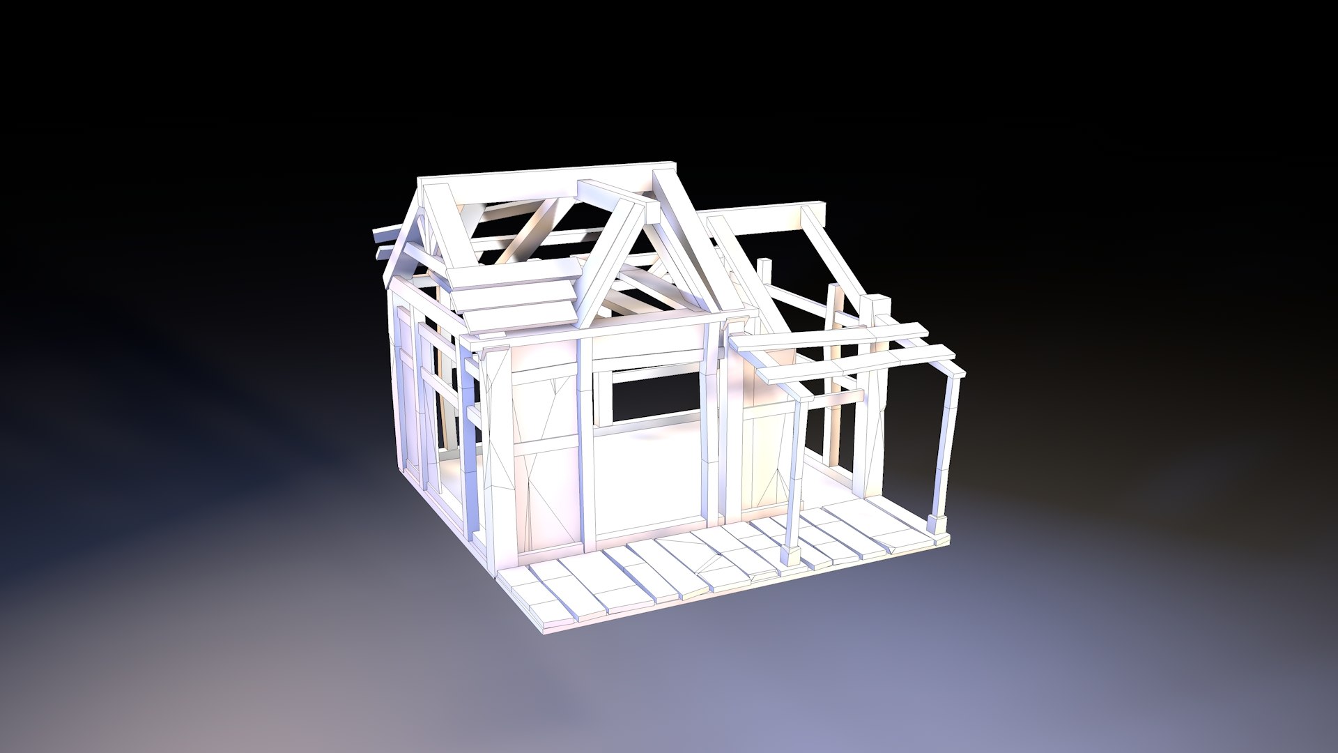 Destroyed Hut 3D - TurboSquid 1961809