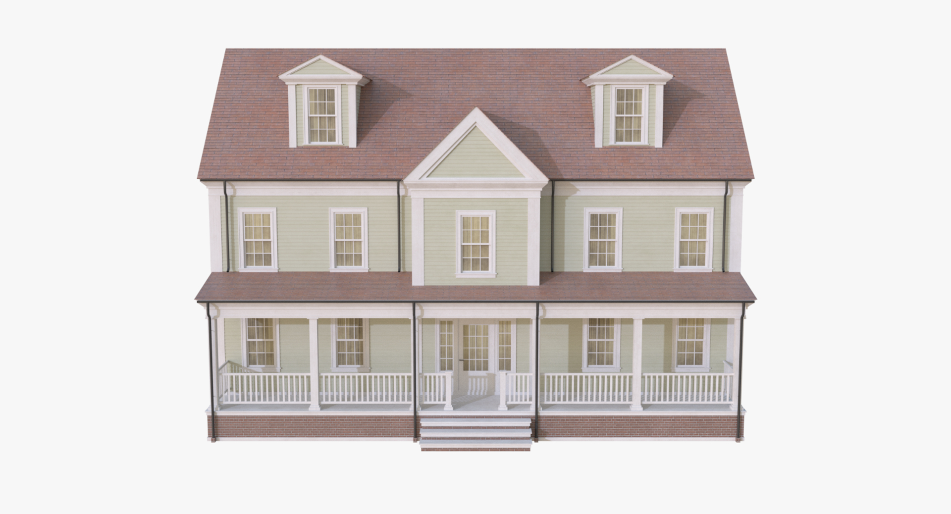 Colonial House 3D Model - TurboSquid 1192582
