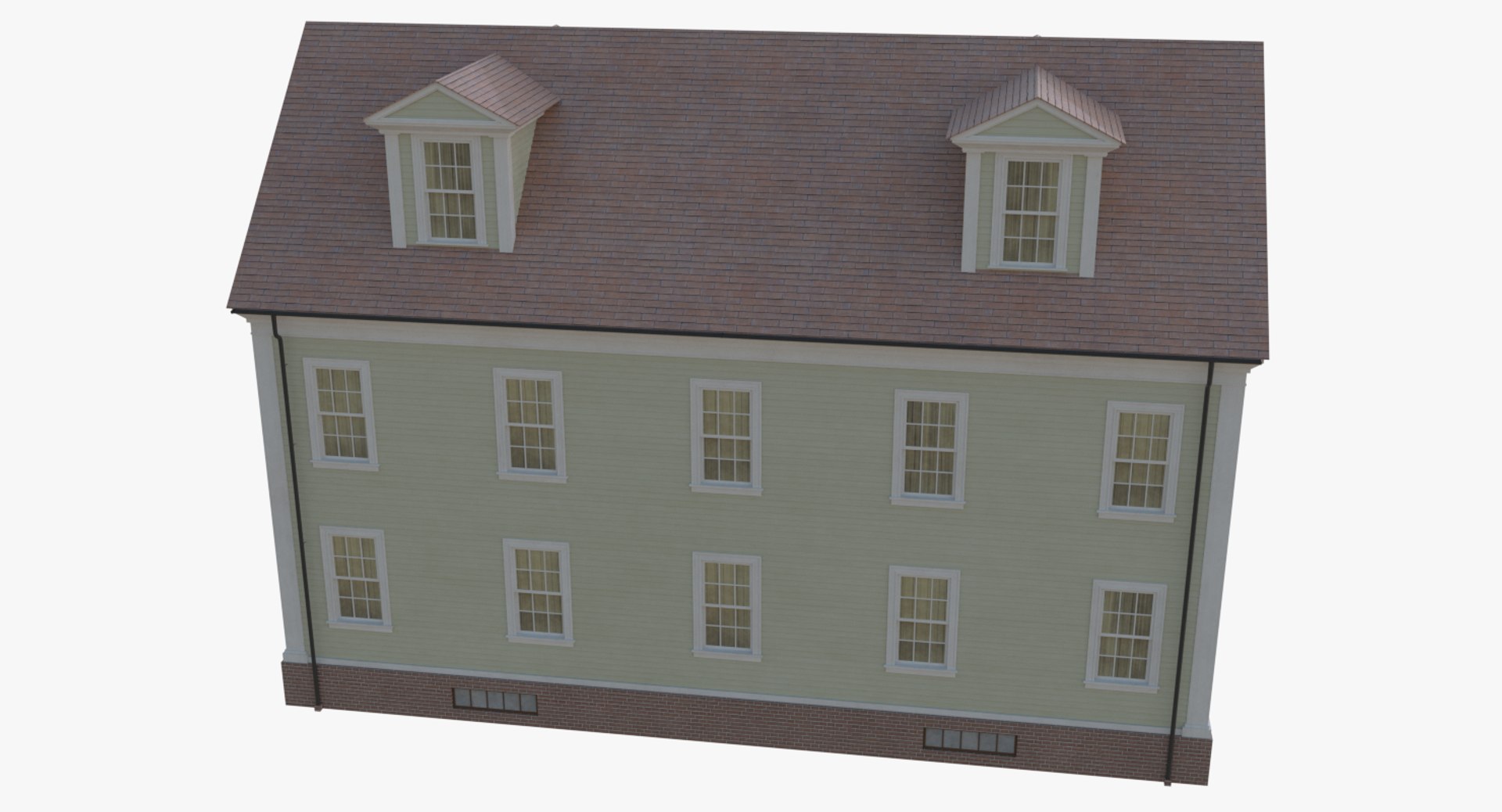 Colonial House 3D Model - TurboSquid 1192582