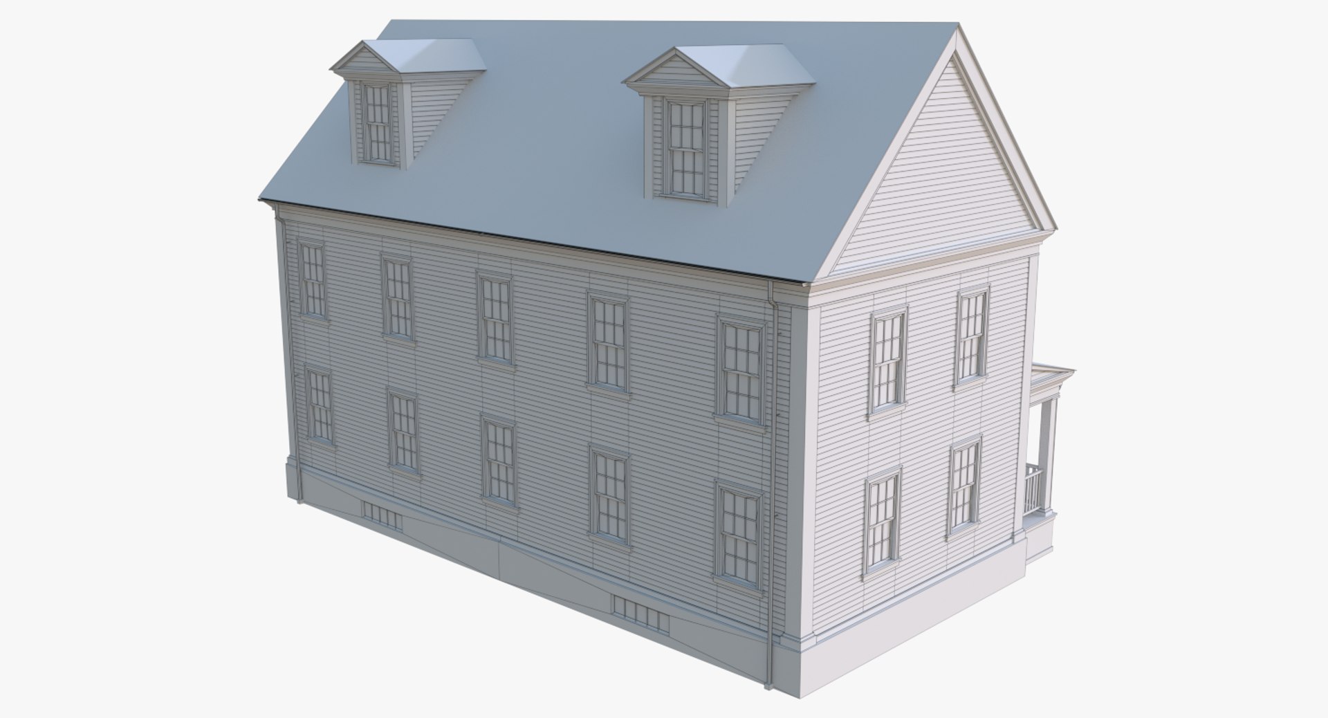 Colonial House 3D Model - TurboSquid 1192582