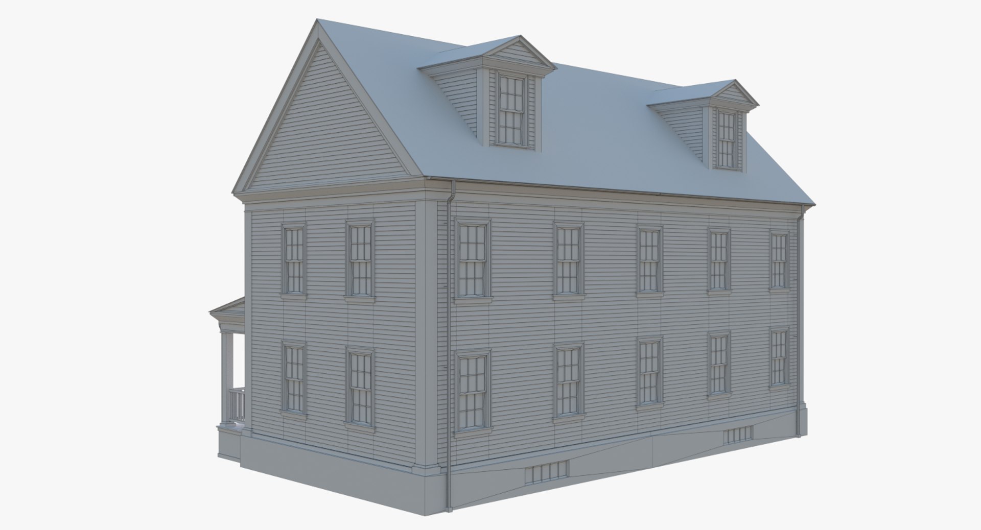Colonial House 3D Model - TurboSquid 1192582