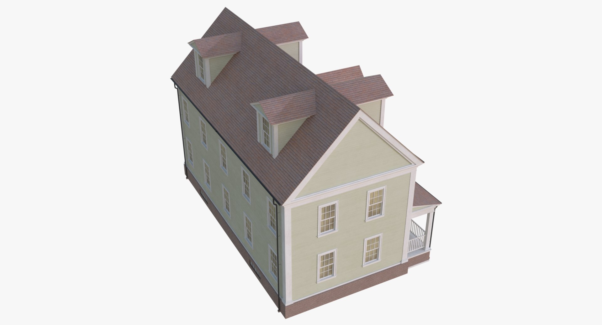 Colonial House 3D Model - TurboSquid 1192582