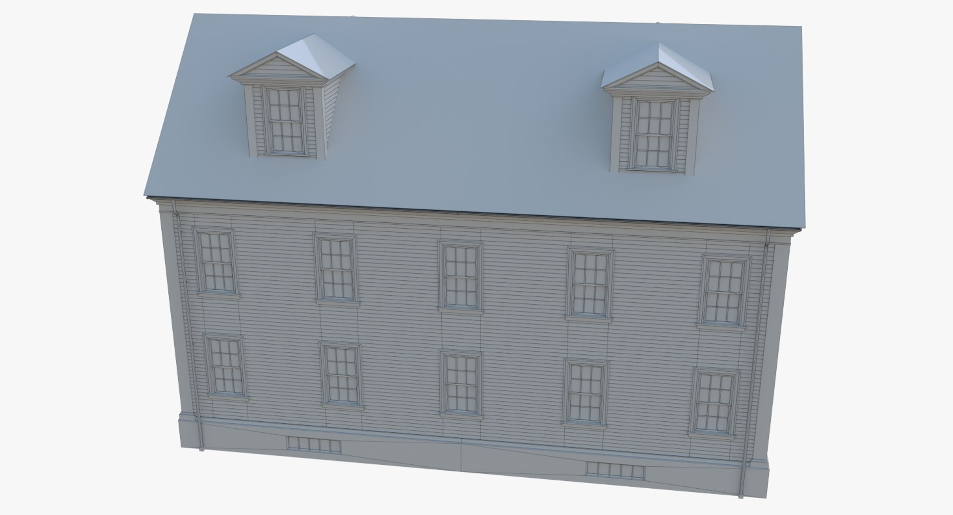 Colonial House 3D Model - TurboSquid 1192582