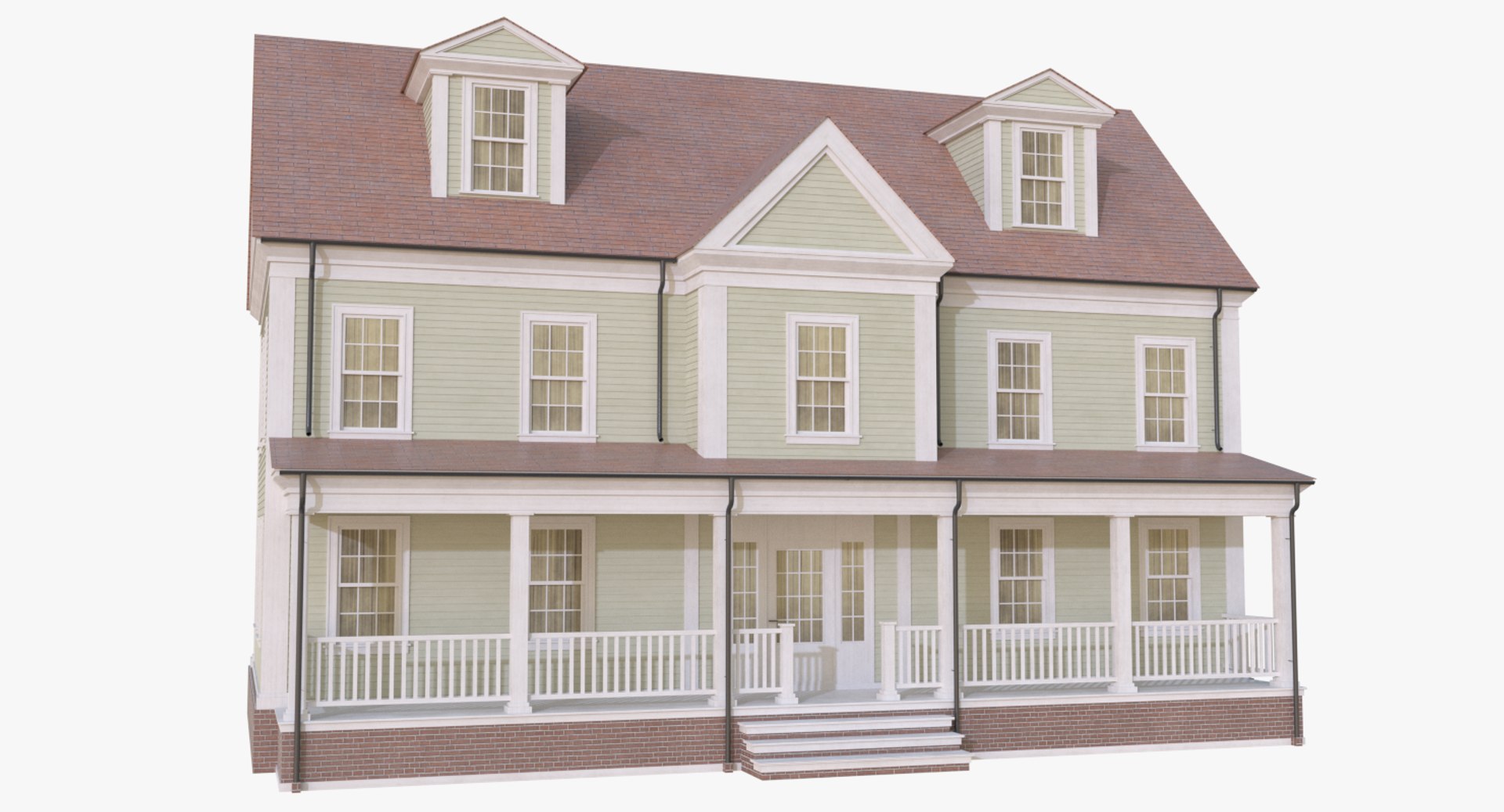 Colonial House 3D Model - TurboSquid 1192582