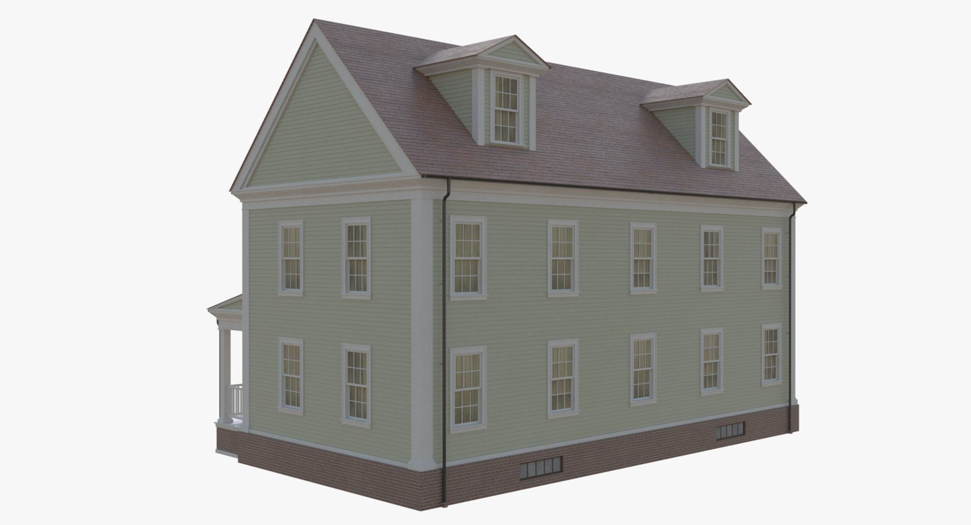 Colonial House 3D Model - TurboSquid 1192582