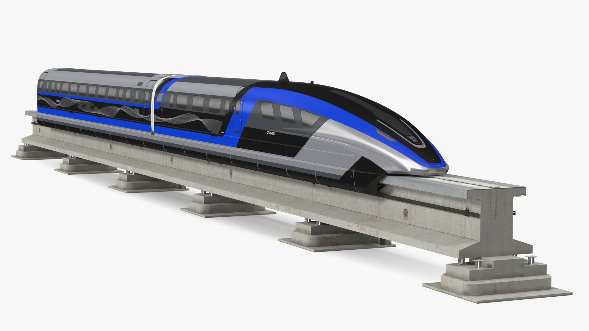Chinese Maglev Bullet Train on Rail 3D model - TurboSquid 2078088