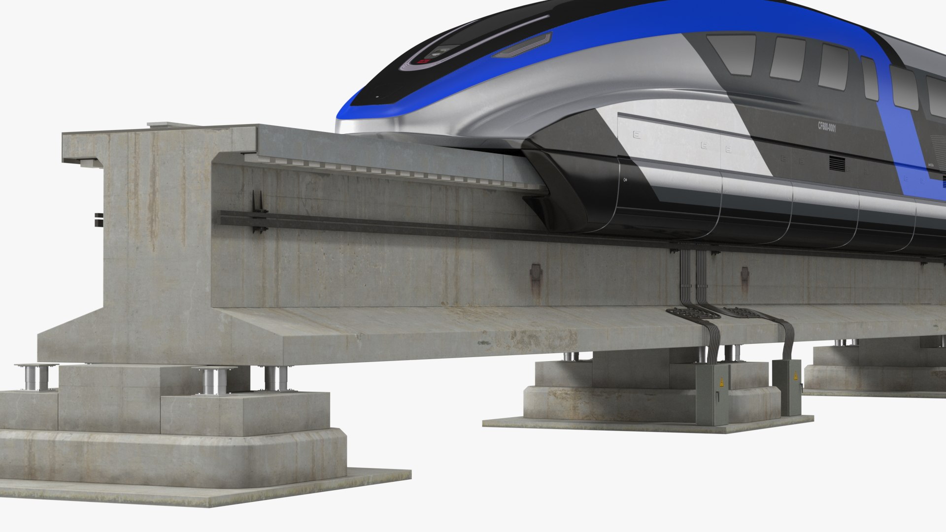 Chinese Maglev Bullet Train on Rail 3D model - TurboSquid 2078088
