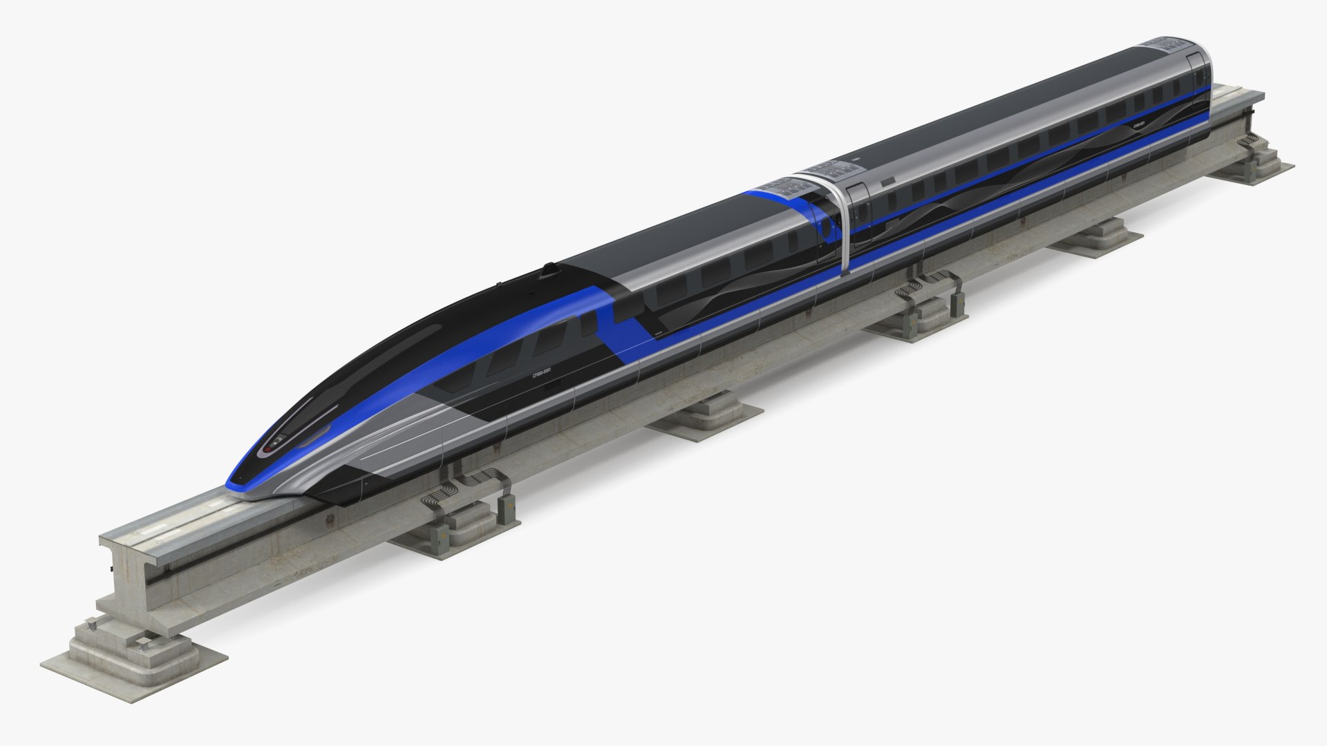 Chinese Maglev Bullet Train on Rail 3D model - TurboSquid 2078088