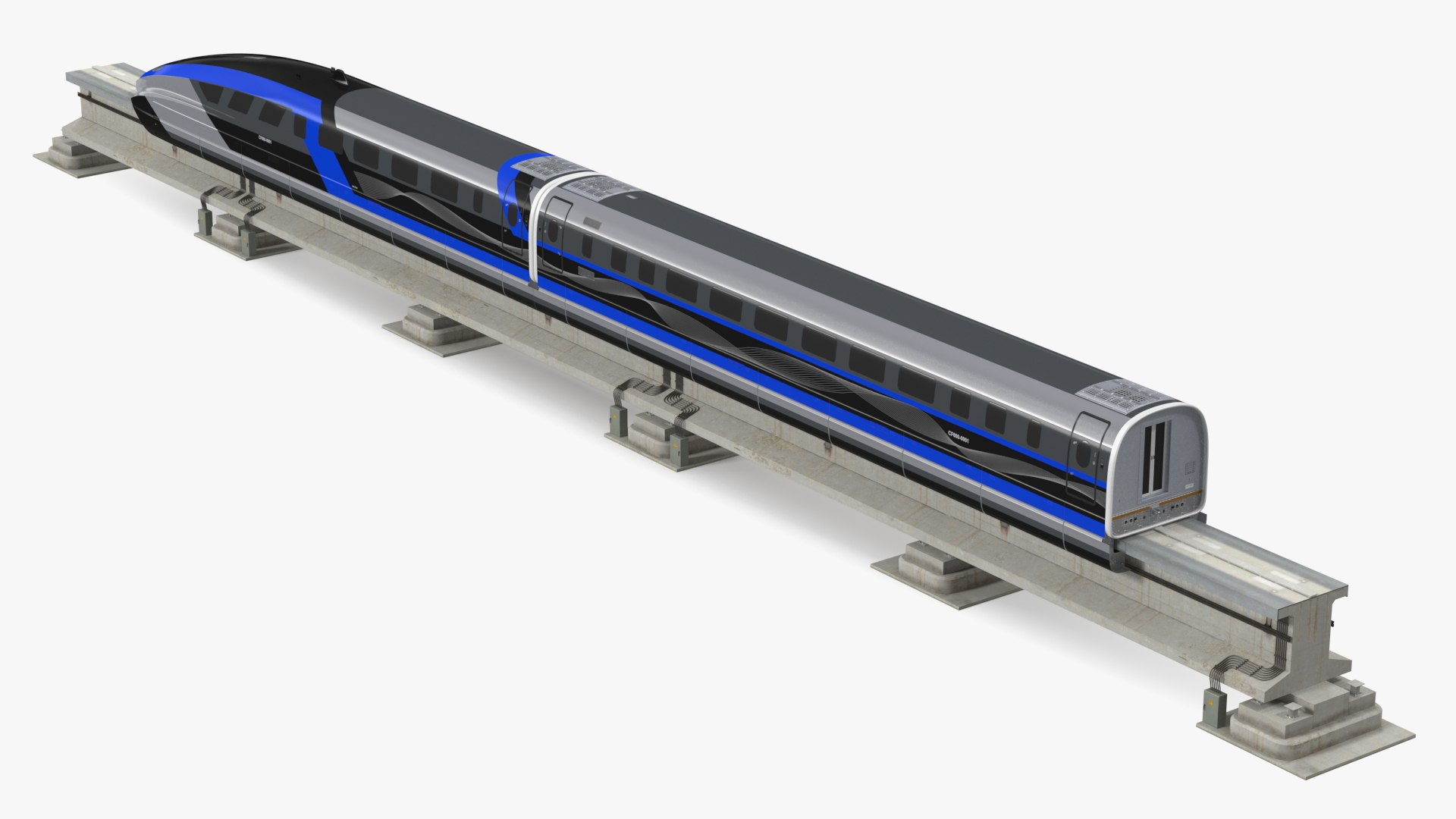 Chinese Maglev Bullet Train on Rail 3D model - TurboSquid 2078088