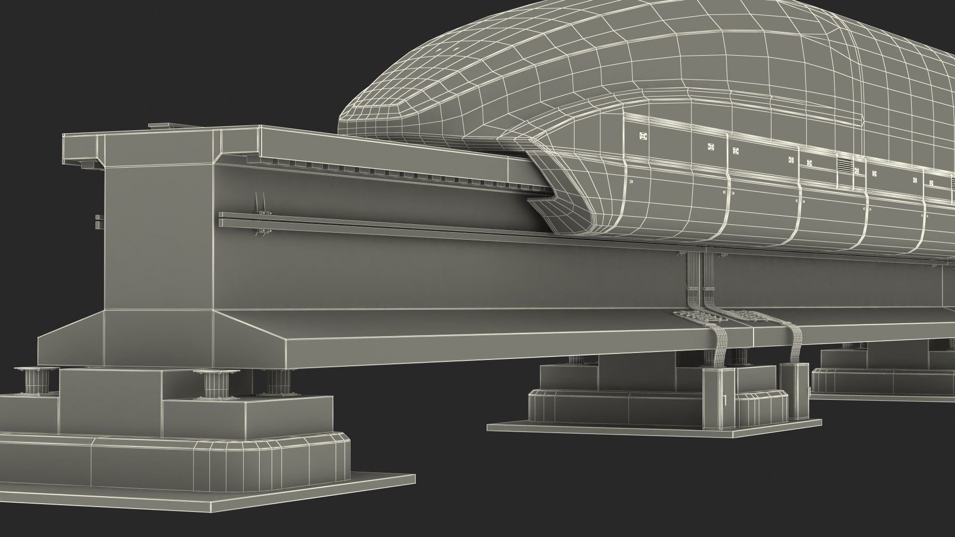Chinese Maglev Bullet Train on Rail 3D model - TurboSquid 2078088