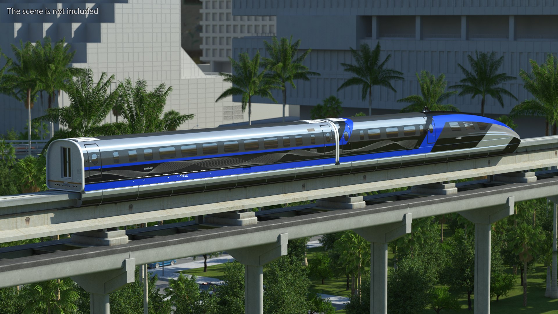 Chinese Maglev Bullet Train on Rail 3D model - TurboSquid 2078088