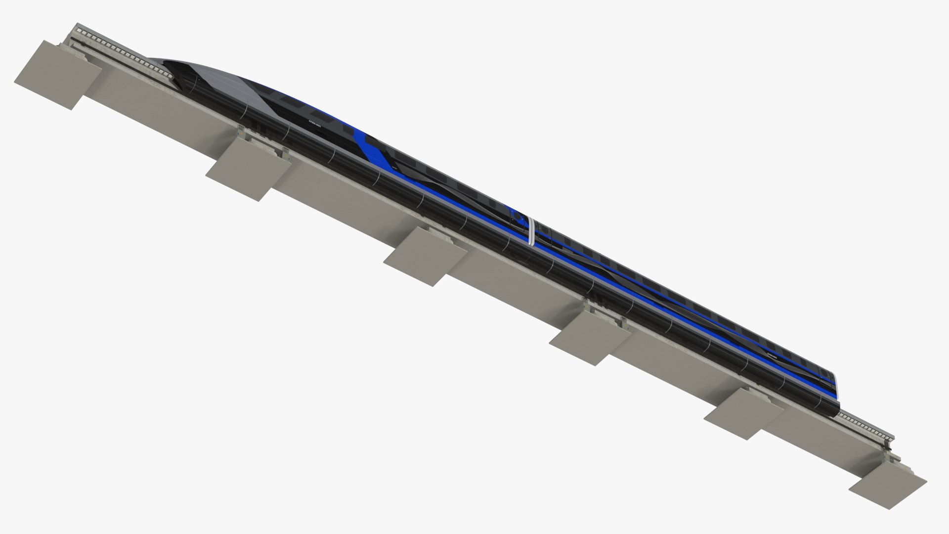 Chinese Maglev Bullet Train on Rail 3D model - TurboSquid 2078088
