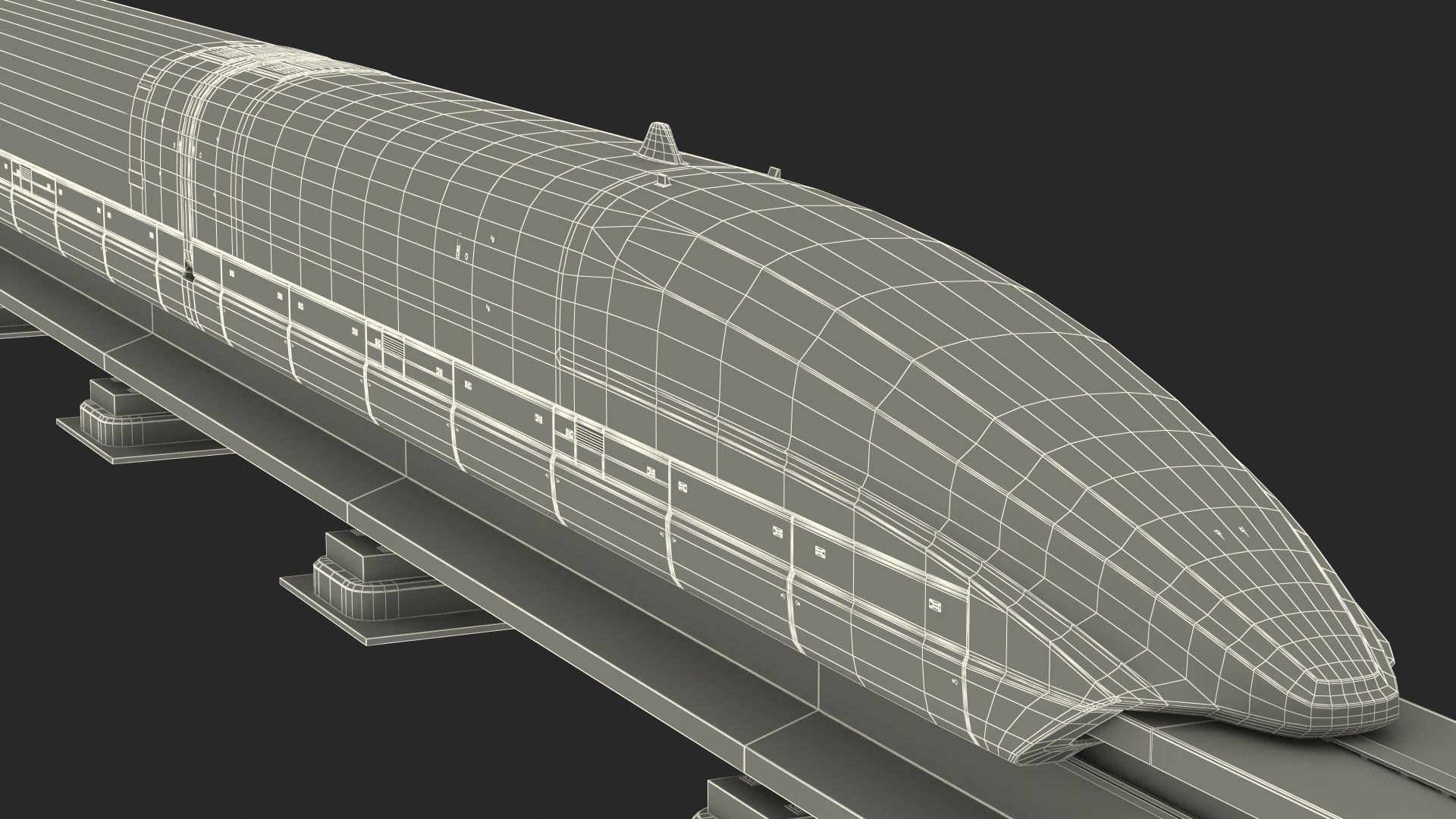 Chinese Maglev Bullet Train on Rail 3D model - TurboSquid 2078088