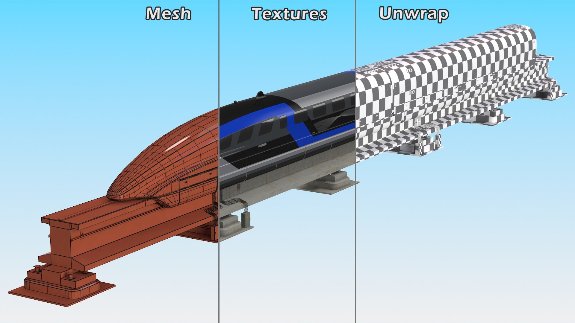 Chinese Maglev Bullet Train on Rail 3D model - TurboSquid 2078088