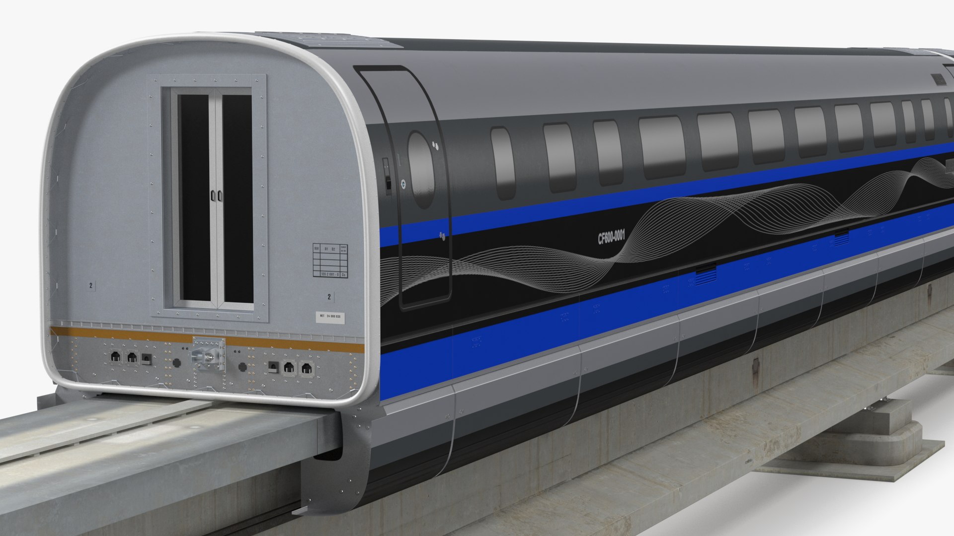 Chinese Maglev Bullet Train on Rail 3D model - TurboSquid 2078088