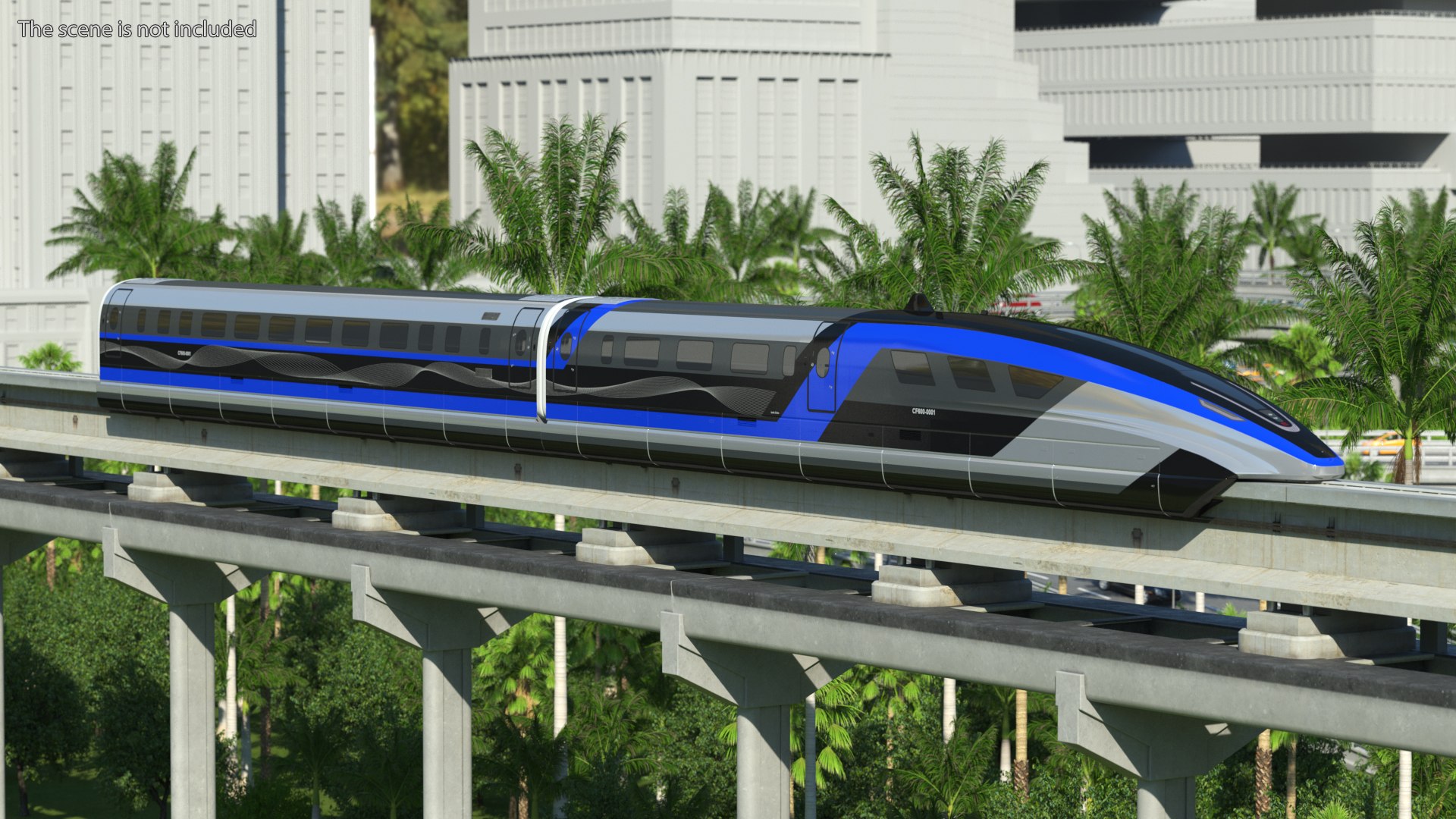 Chinese Maglev Bullet Train on Rail 3D model - TurboSquid 2078088