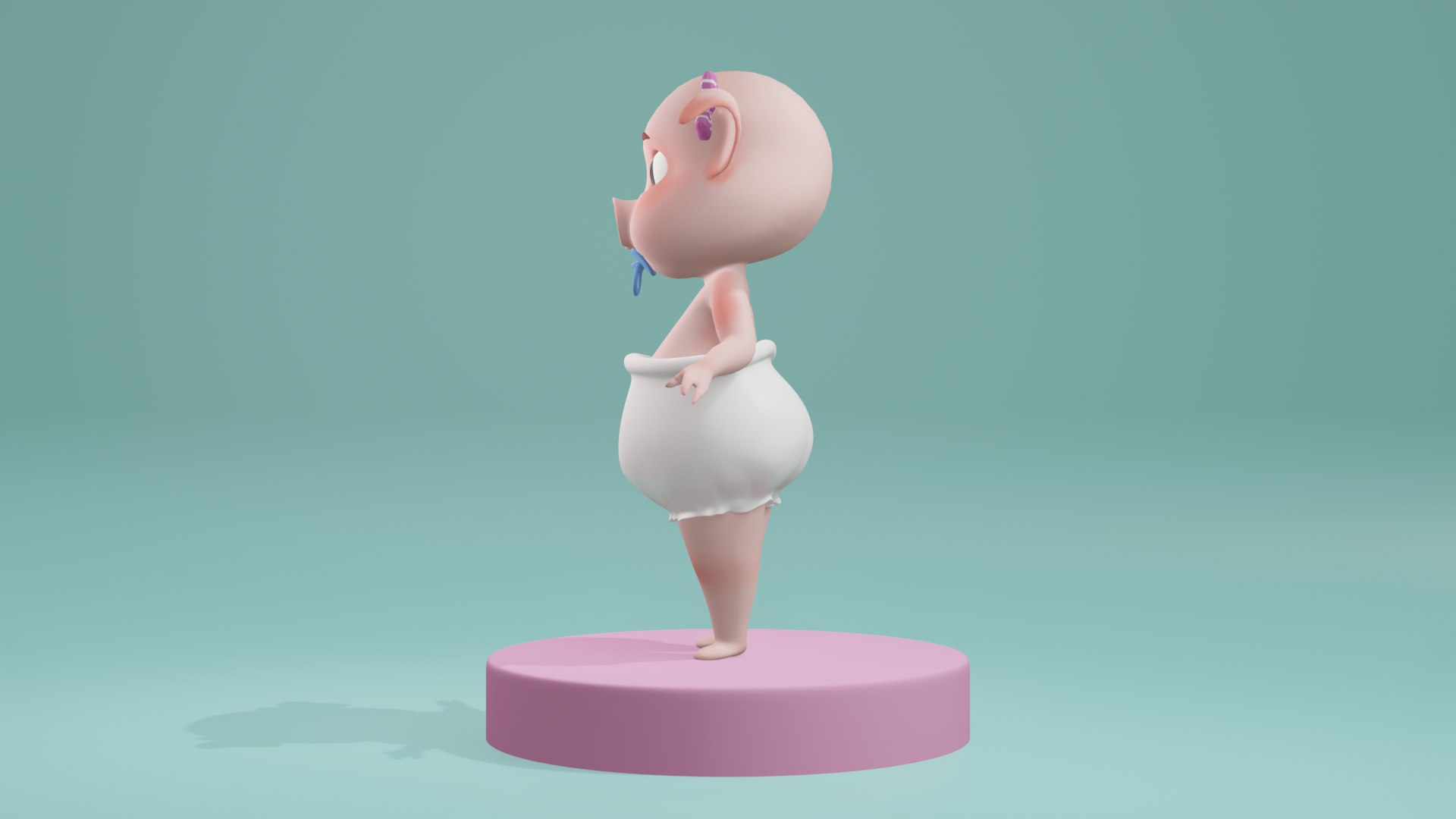 3D Pig Girl With Bowtie Rigged - TurboSquid 1767345