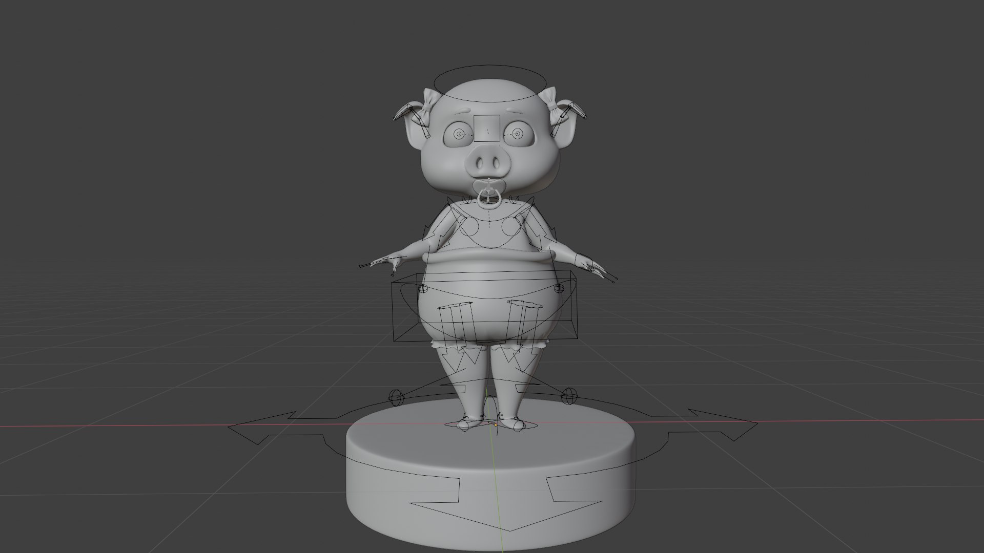 3D Pig Girl With Bowtie Rigged - TurboSquid 1767345