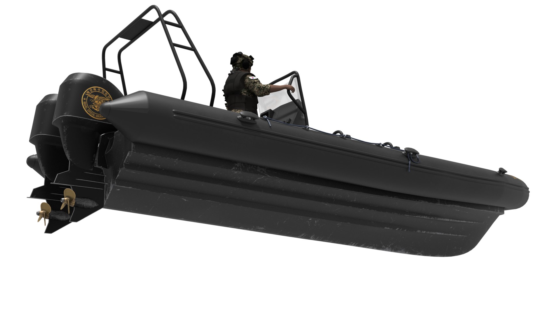 Zodiac Military Boat And Soldier Model - TurboSquid 2220532