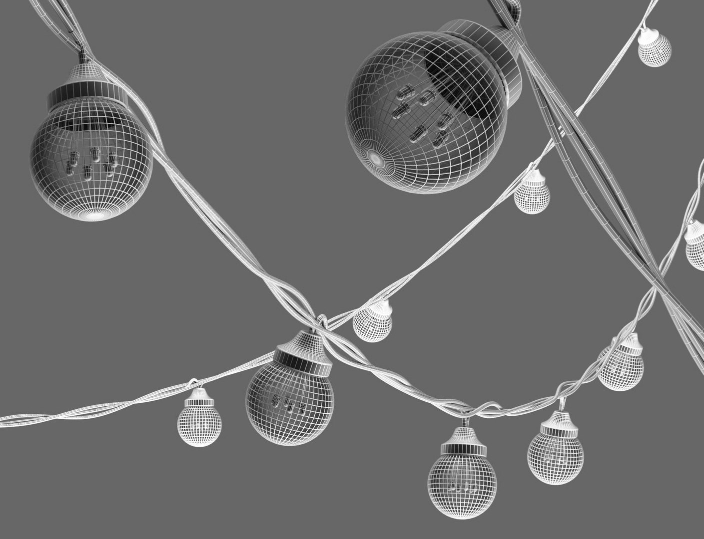 Editable Garland Galaxy Bulb String 3D Model - TurboSquid 1883242