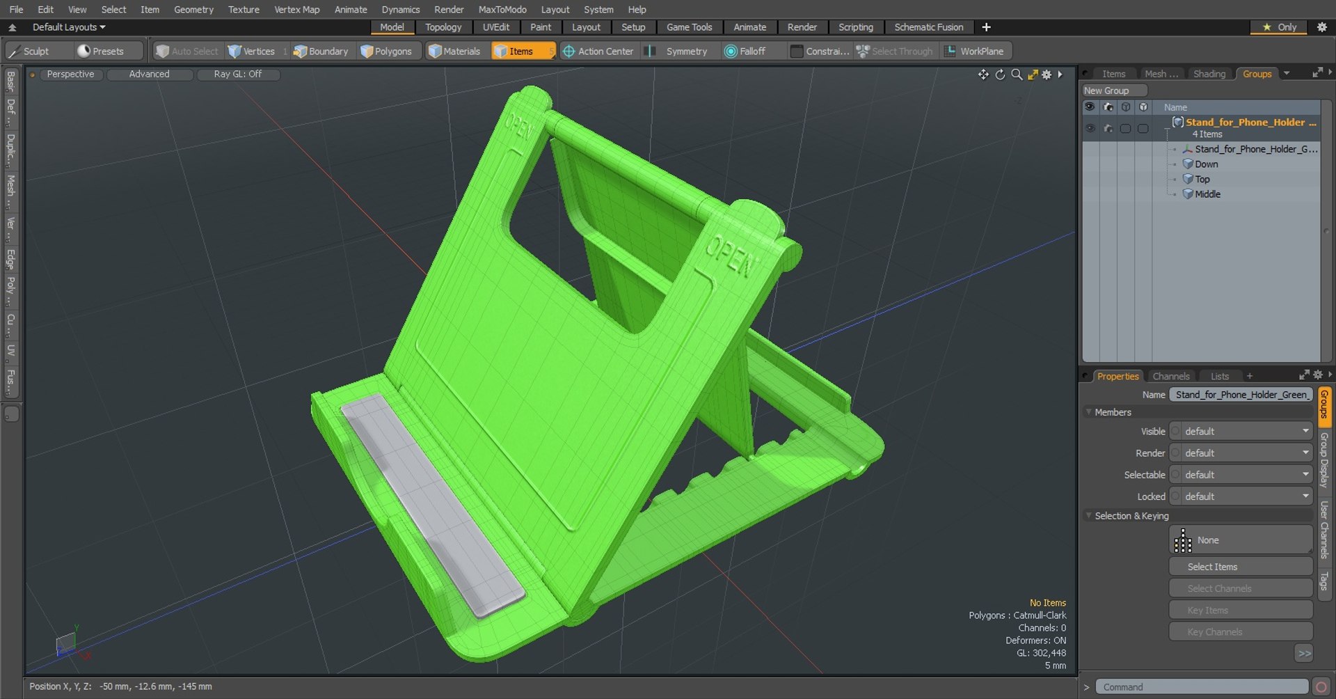 3D Stand For Phone Holder Green With Adjustable Tilt Angle Desktop ...