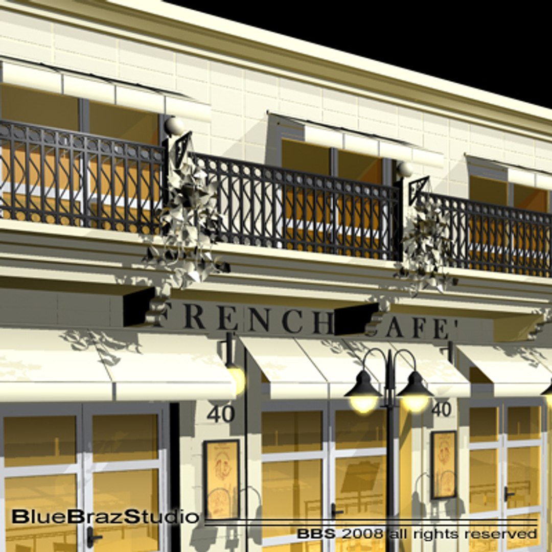 Bistrot Restaurant Table 3d Model