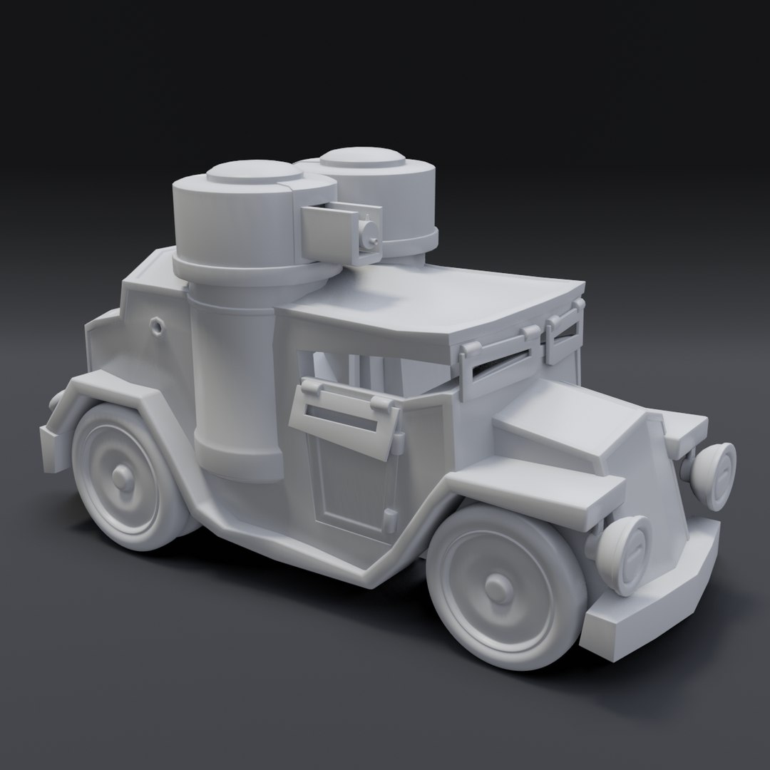 3D cartoon armored car - TurboSquid 1513458
