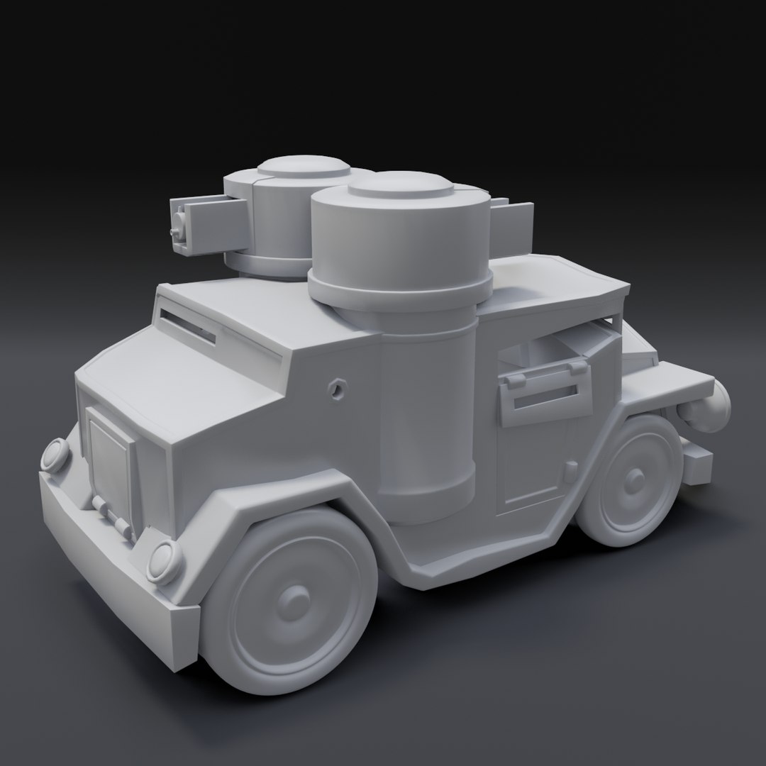 3D cartoon armored car - TurboSquid 1513458