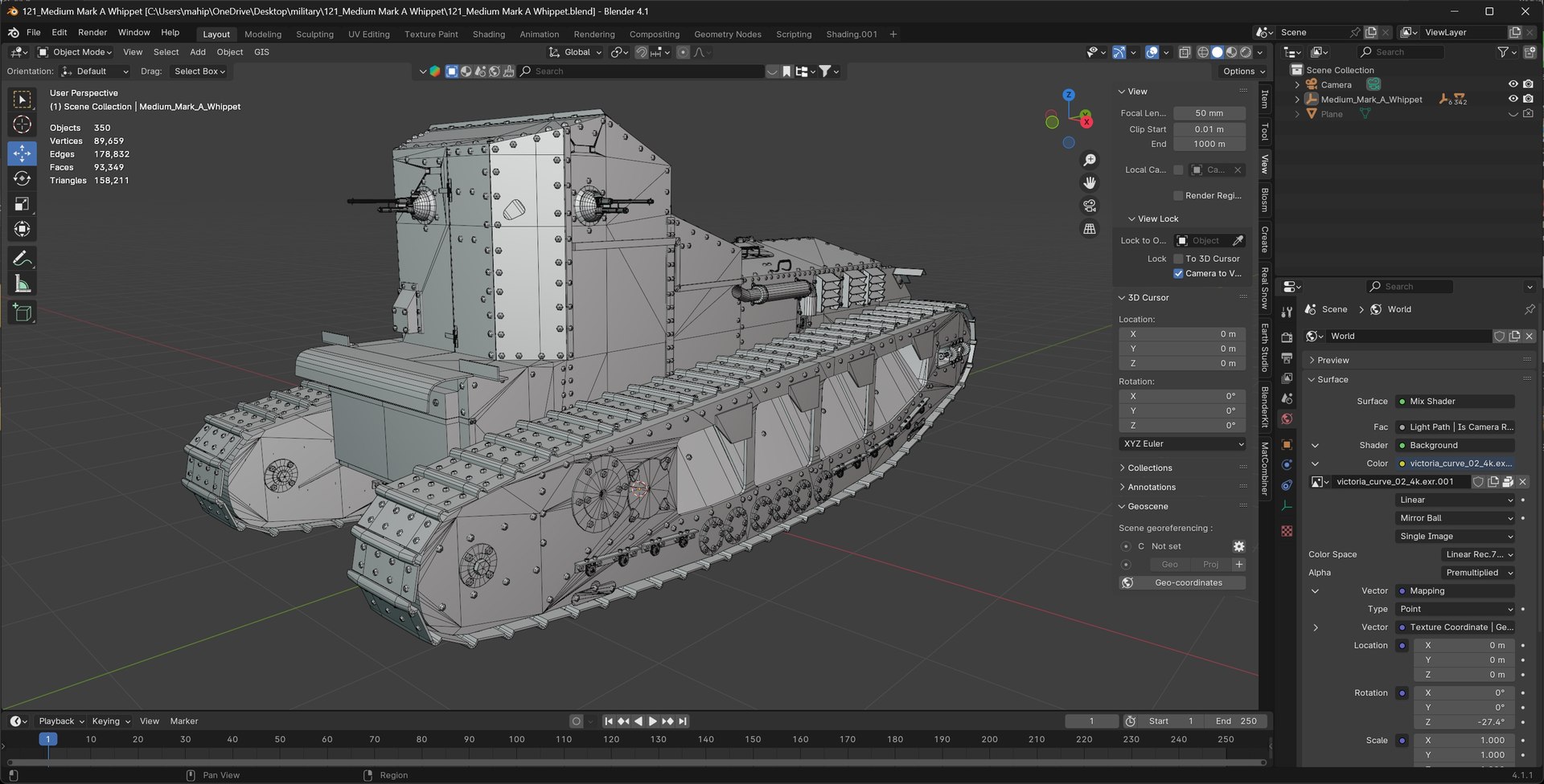 3D Medium Mark A Whippet Model - TurboSquid 2373112