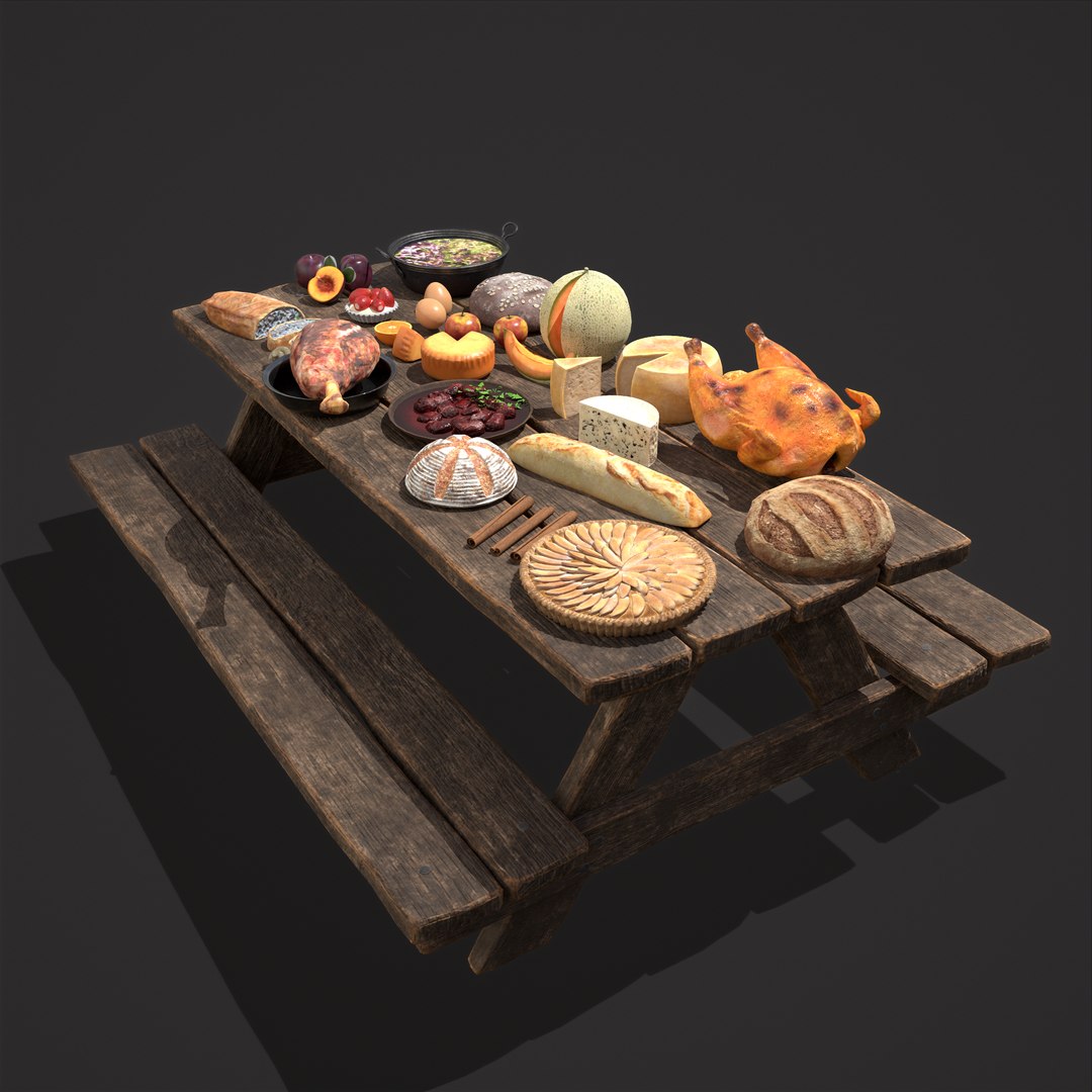 3D Medieval Picnic Version Two Model - TurboSquid 1961871