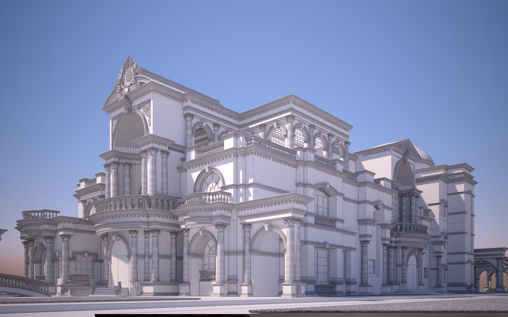 classic villa mansion obj