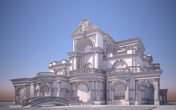 classic villa mansion obj