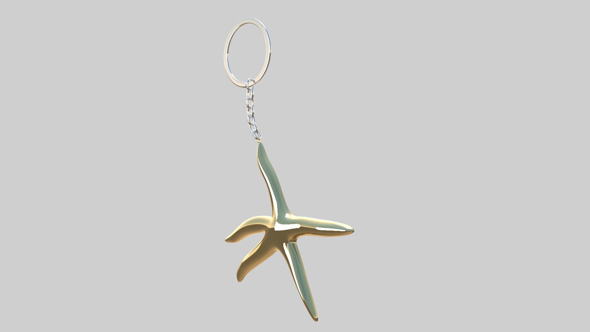 3D Starfish Keychain Golden Model - TurboSquid 2343015