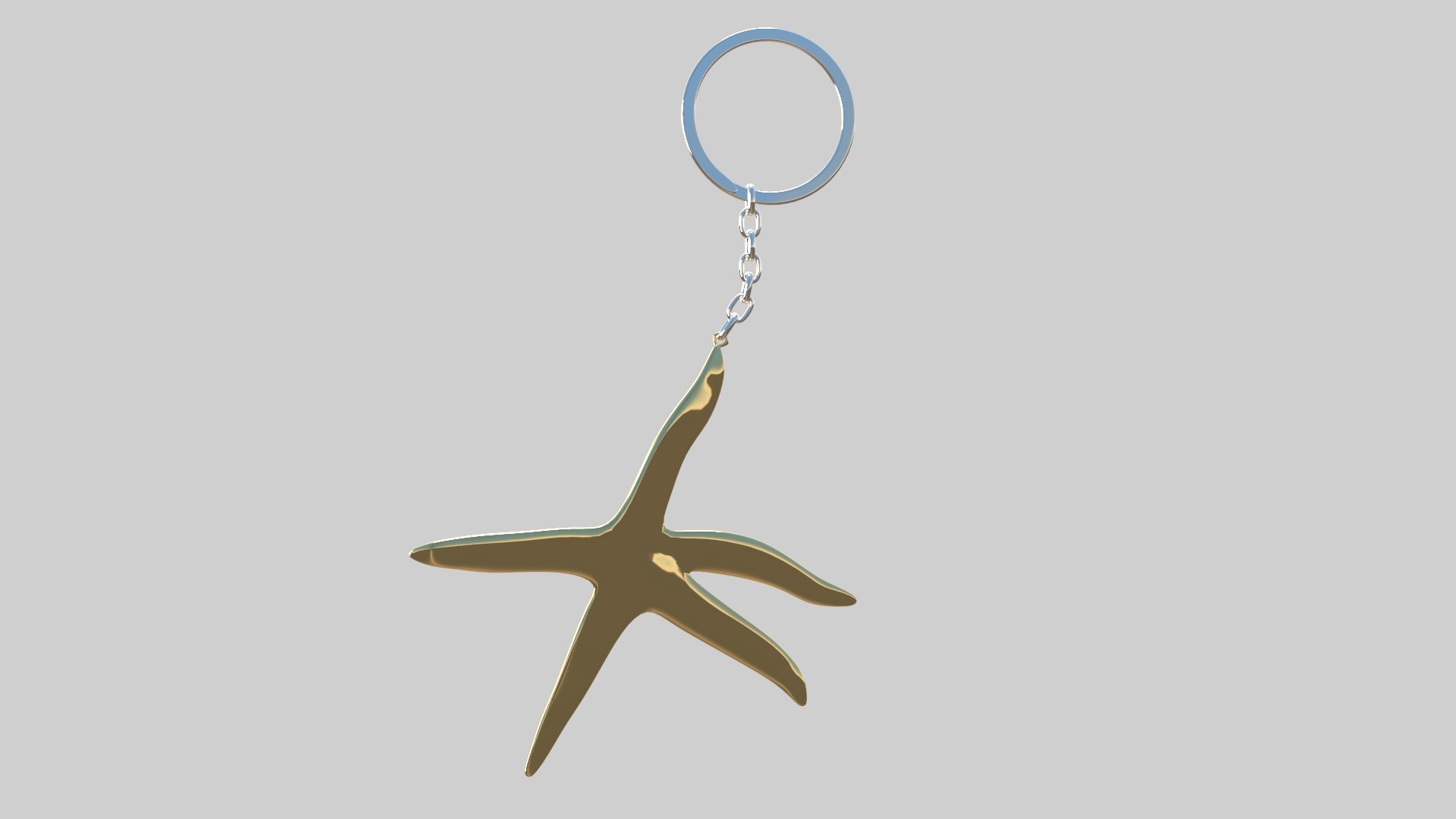3D Starfish Keychain Golden Model - TurboSquid 2343015