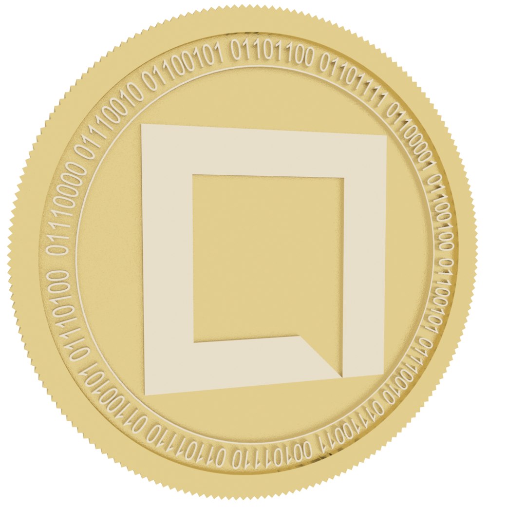 Mercury protocol gold coin 3D - TurboSquid 1614311