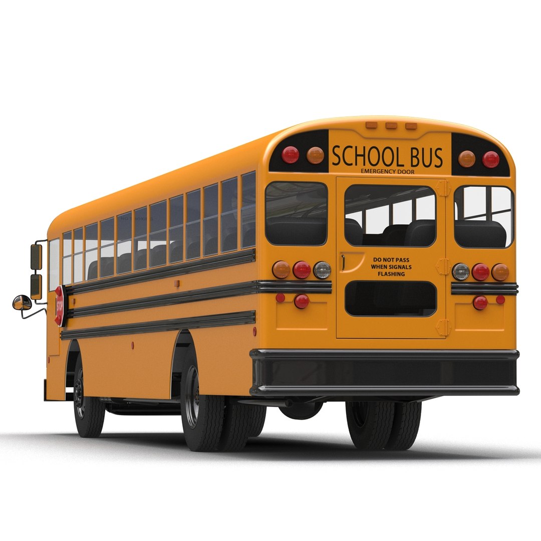 school bus simple interior obj
